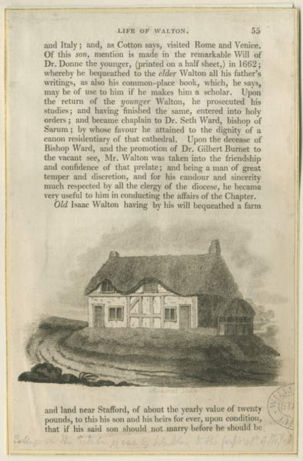 Stafford - Cottage of Isaac Walton: engraving posters & prints by ...