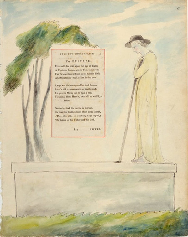 A Shepherd Reading the Epitaph posters & prints by William Blake